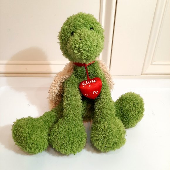 Gund | Toys | Gund Turtle Plush Reed Shaggy Green Brown Tortoise W Red ...